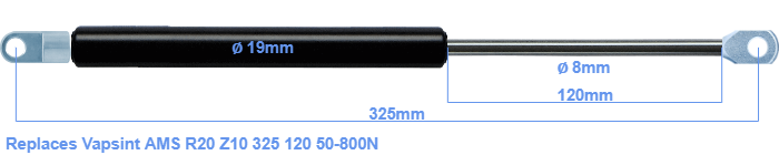 Replacement for Vapsint AMS R20 Z10 325 120 50-800N - Gasspringsshop.co.uk