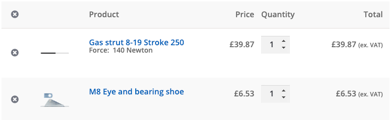 Gas strut calculator | Gasspringsshop