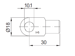 M8 Eye 30mm (5mm thickness, hole 10.1mm) - Gasspringsshop.co.uk