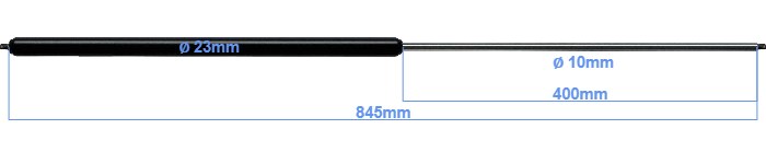 Gas strut 10-23 Stroke 400 - Gasspringsshop.co.uk