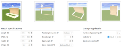 Gas strut calculator: calculate your own gas strut | Gasspringsshop.co.uk